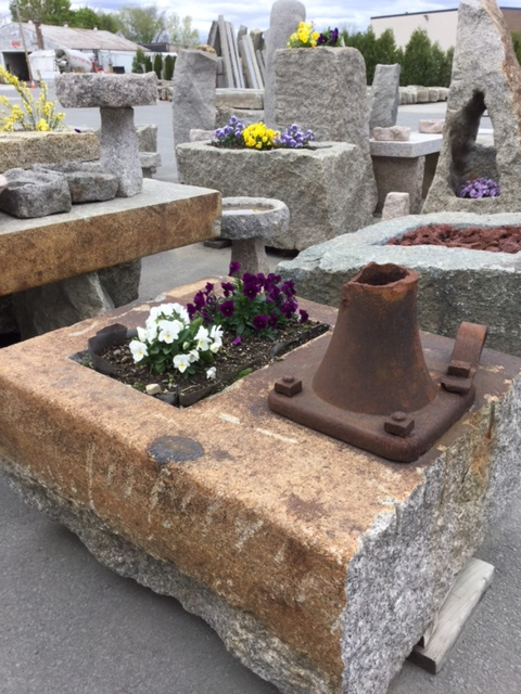 One-of-a-kind reclaimed granite planters - Olde New England Granite