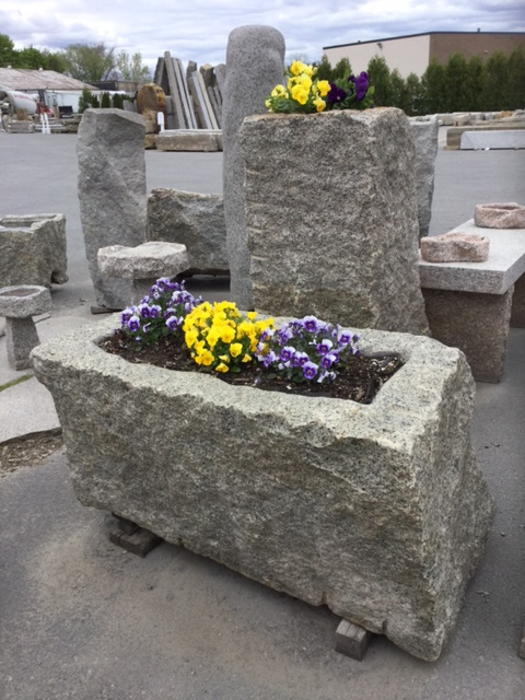 One-of-a-kind reclaimed granite planters - Olde New England Granite