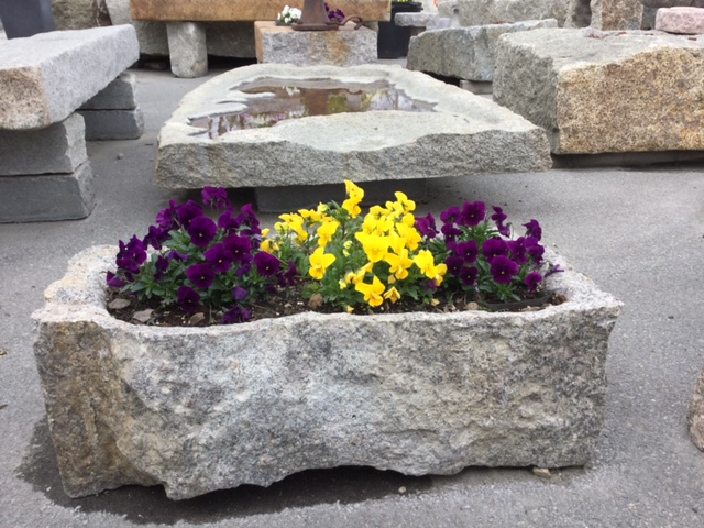 One-of-a-kind reclaimed granite planters - Olde New England Granite