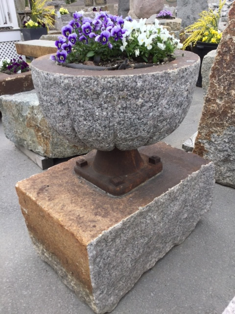 One-of-a-kind reclaimed granite planters - Olde New England Granite