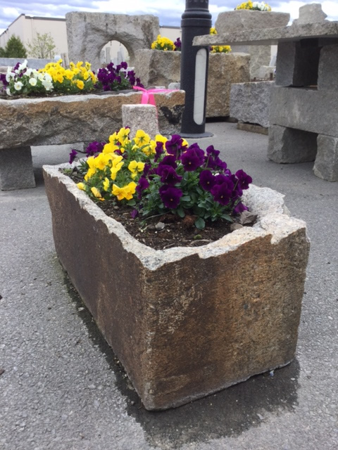 One-of-a-kind reclaimed granite planters - Olde New England Granite